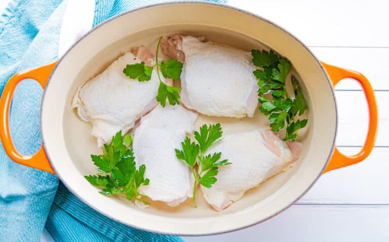 Tender Boiled Chicken Thighs (fresh or frozen) - Kitchen Skip
