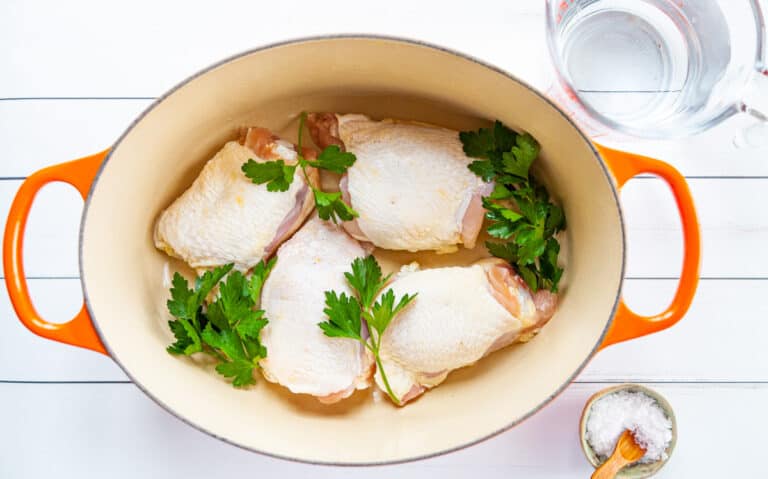 Tender Boiled Chicken Thighs (fresh or frozen) - Kitchen Skip
