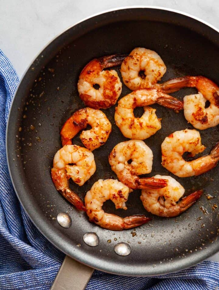 2-Ingredient Pan Seared Shrimp - Kitchen Skip