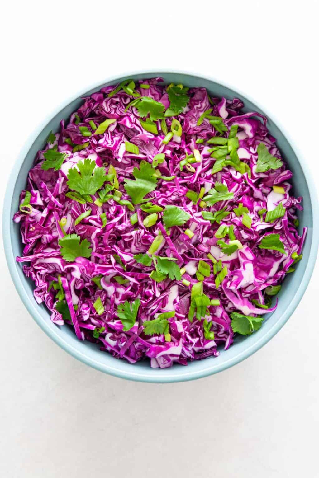 Simple Crunchy Purple Cabbage Slaw - Kitchen Skip
